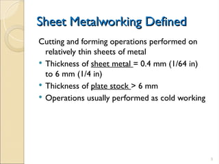 sheet metal works binding cutting planking deep drawing | PPT