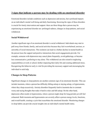 3 signs that indicate a person may be dealing with an emotional ...