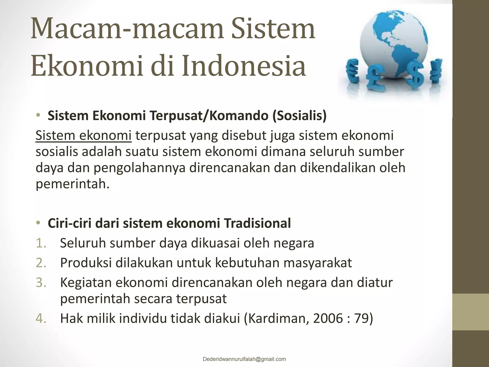3 sistem ekonomi indonesia | PPT
