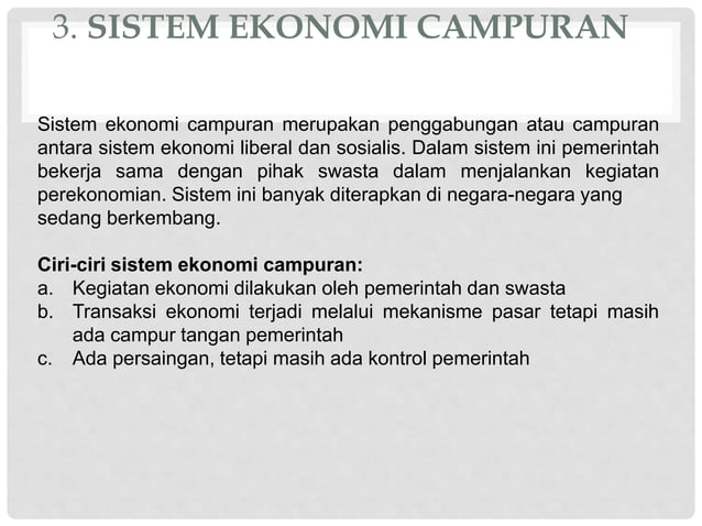 3 sistem ekonomi indonesia | PPTX