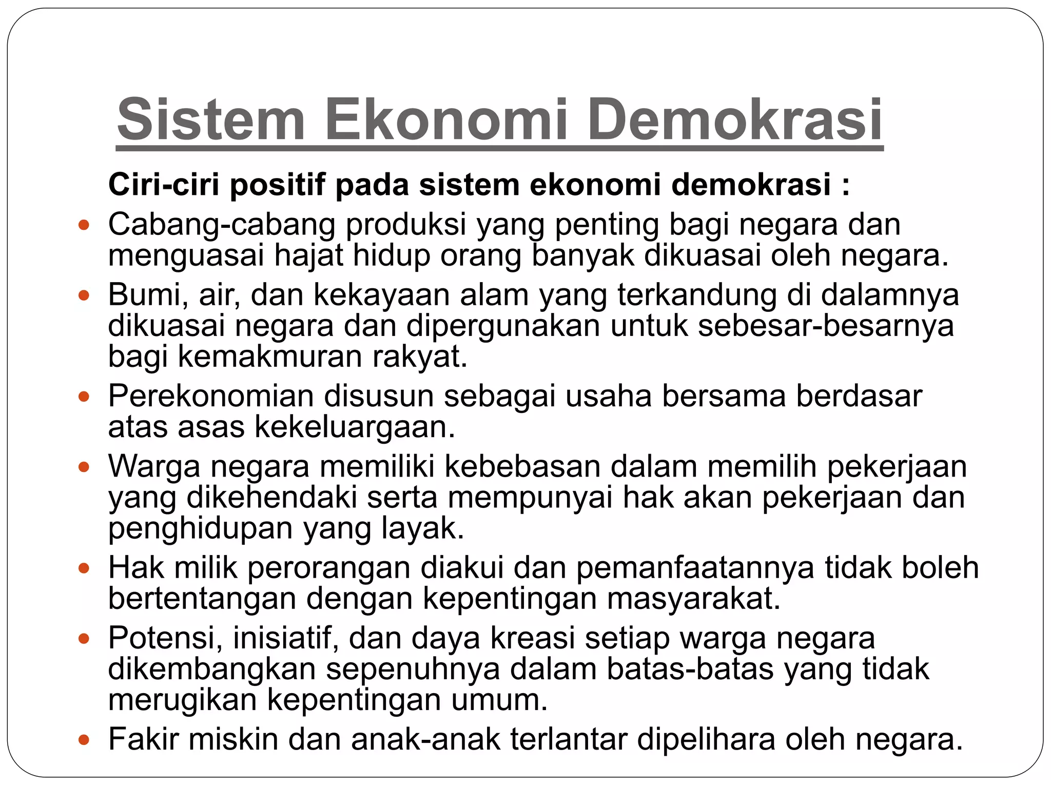 (3)sistem ekonomi indonesia | PPTX