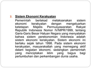 (3)sistem ekonomi indonesia | PPTX