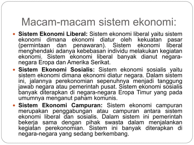 (3)sistem ekonomi indonesia | PPTX