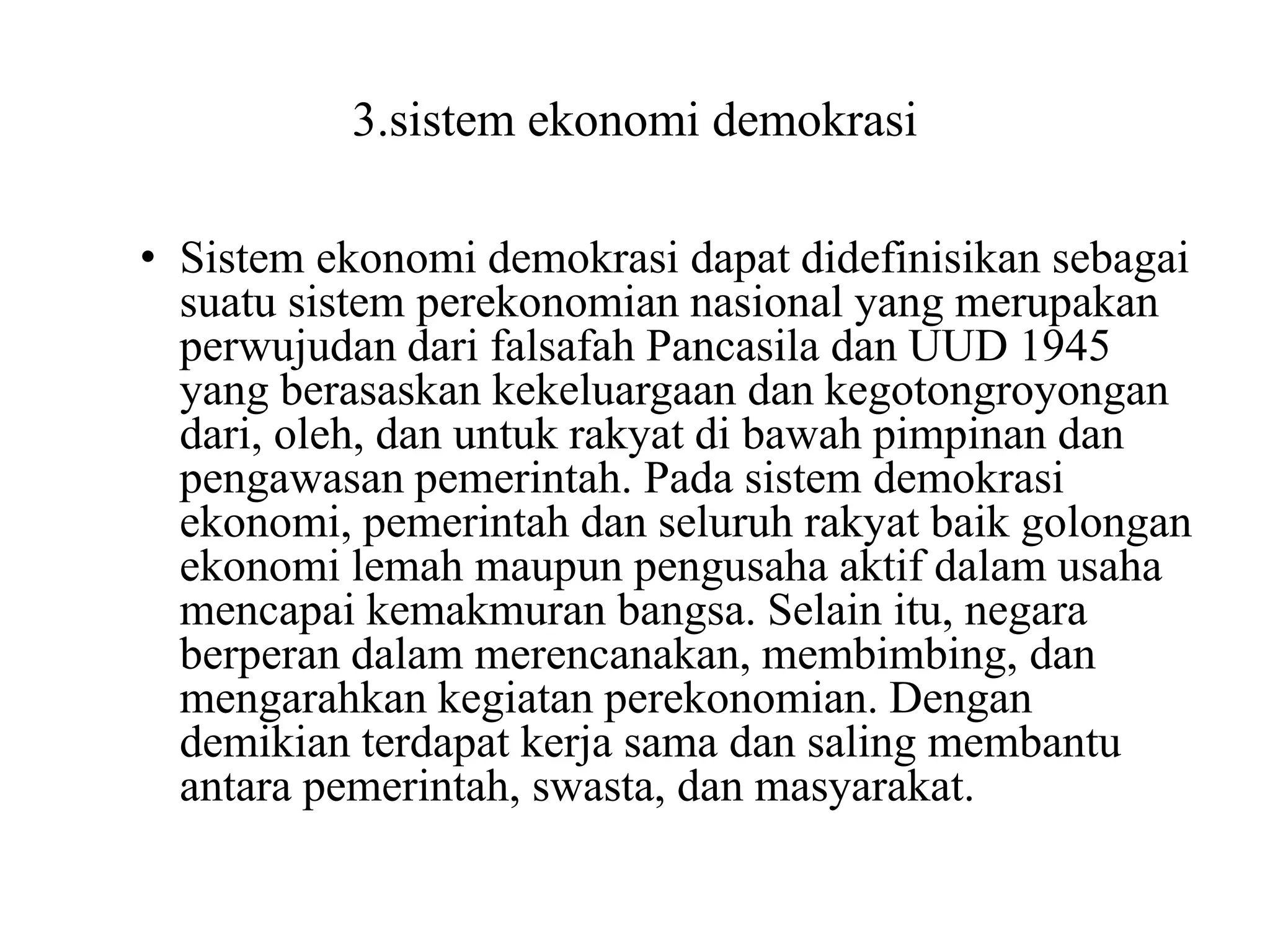 3 Sistem Ekonomi Indonesia Ppt 