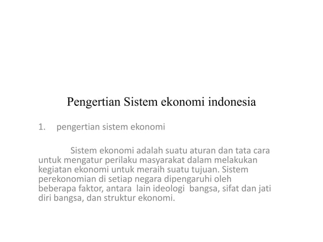 3 sistem ekonomi indonesia | PPTX