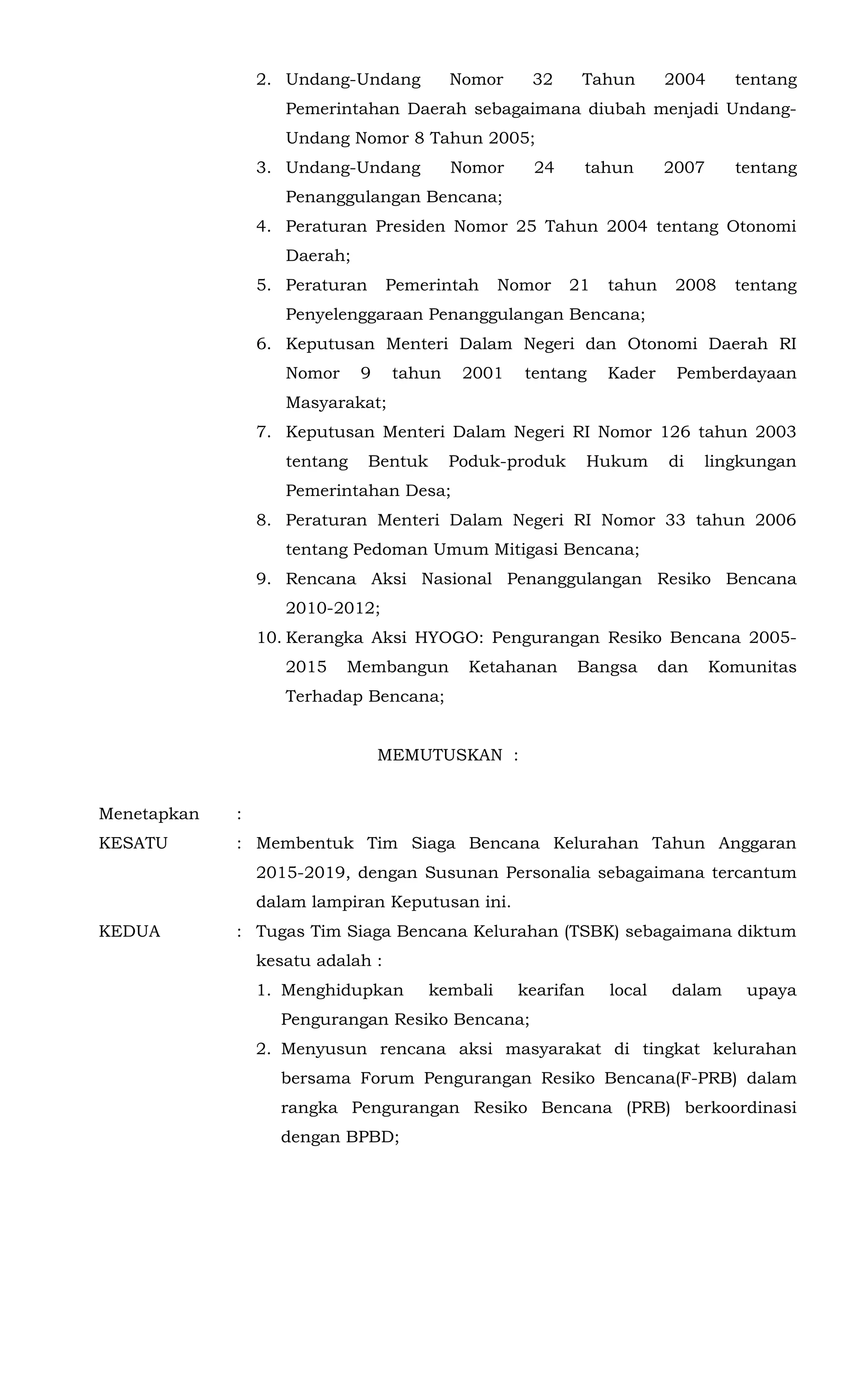 3 sk. pembentukan tim siaga bencana | DOC