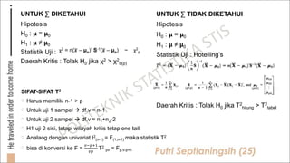 APG Pertemuan 5 : Inferensia Vektor Rata-rata | PPTX