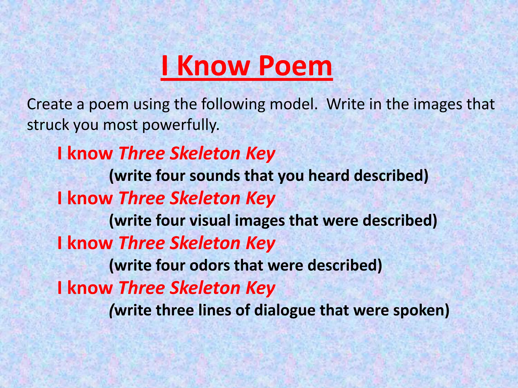 3 skeleton key notes and ppt | PPTX