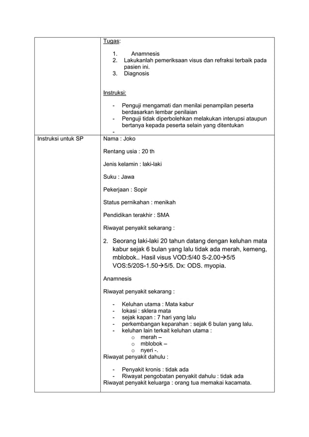 soal osce comprehensive | DOCX
