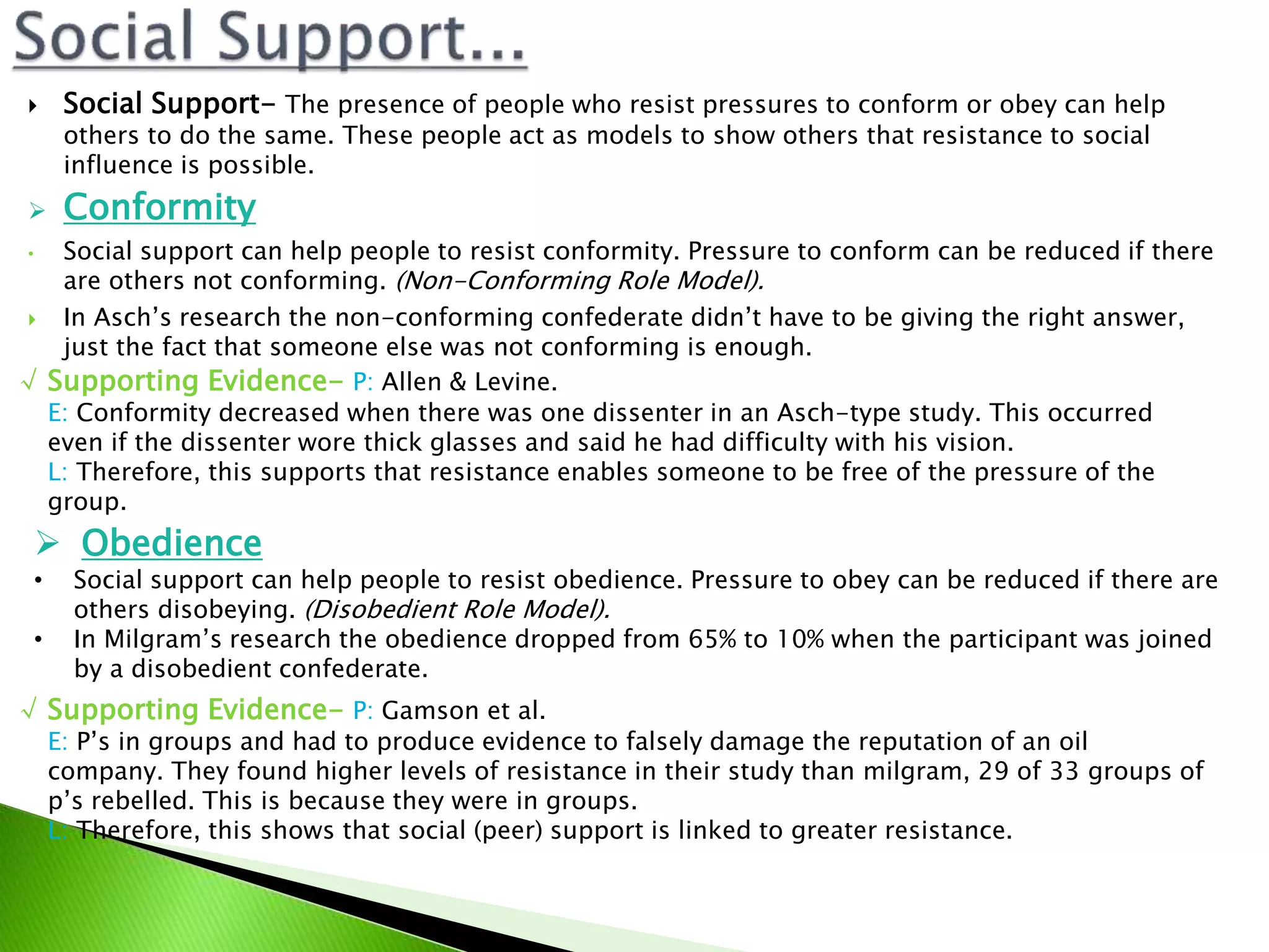 AQA AS Psychology Unit 1 SOCIAL INFLUENCE | PPTX