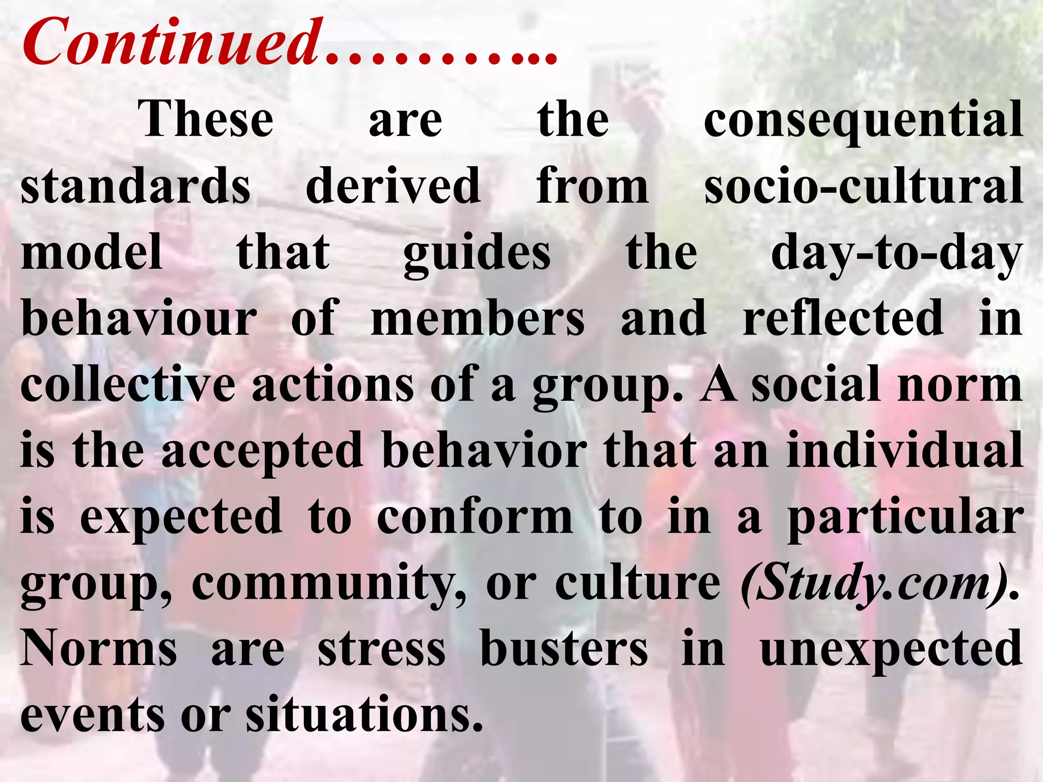 3 social norms; meaning & characteristics both English and Hindi | PPTX