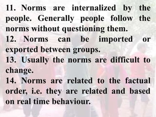 3 social norms; meaning & characteristics both English and Hindi | PPTX