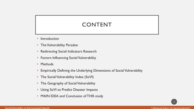 social vulnerability to environmental hazards | PPT