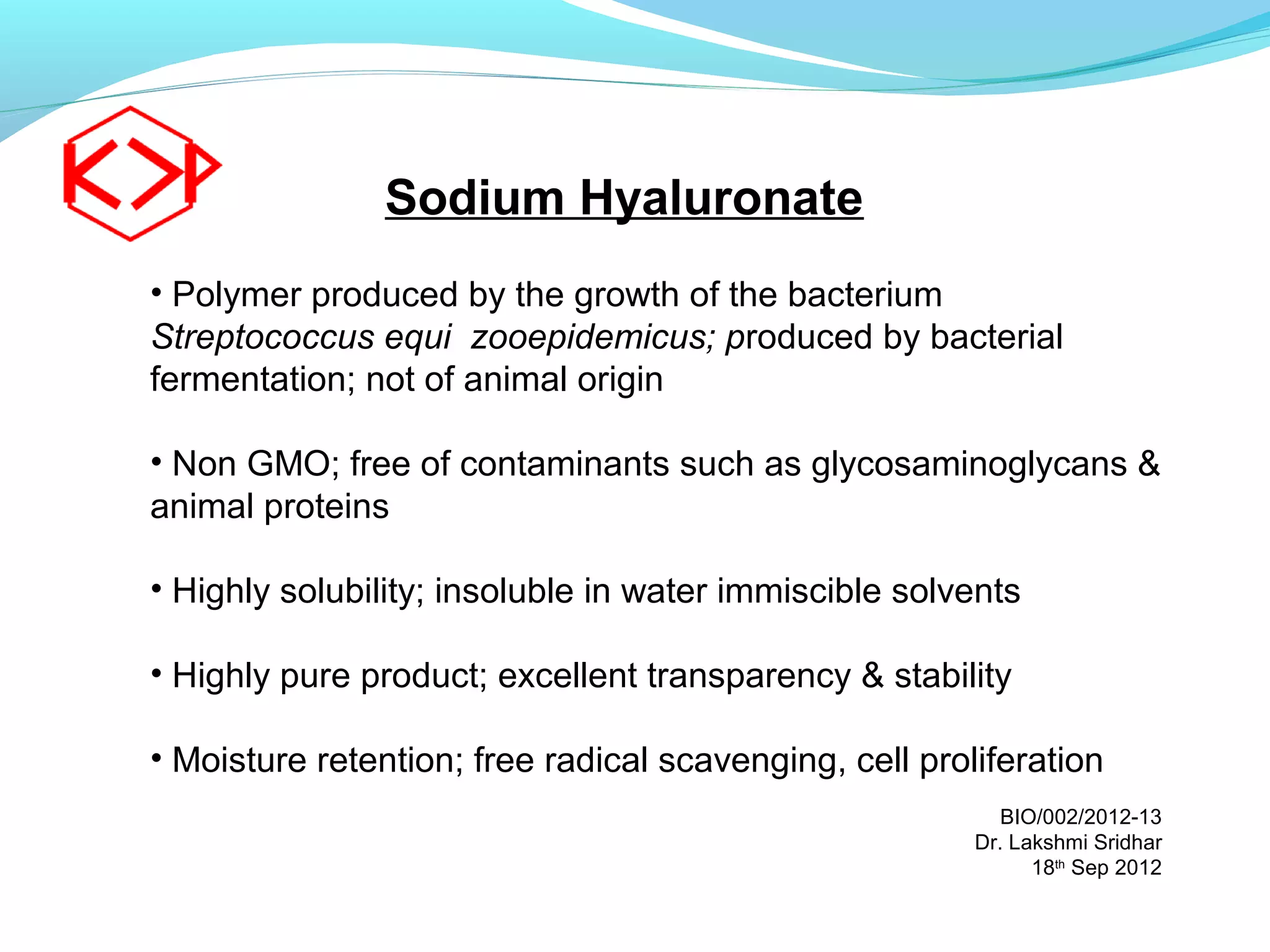 3 sodium hyaluronate pharma | PPT