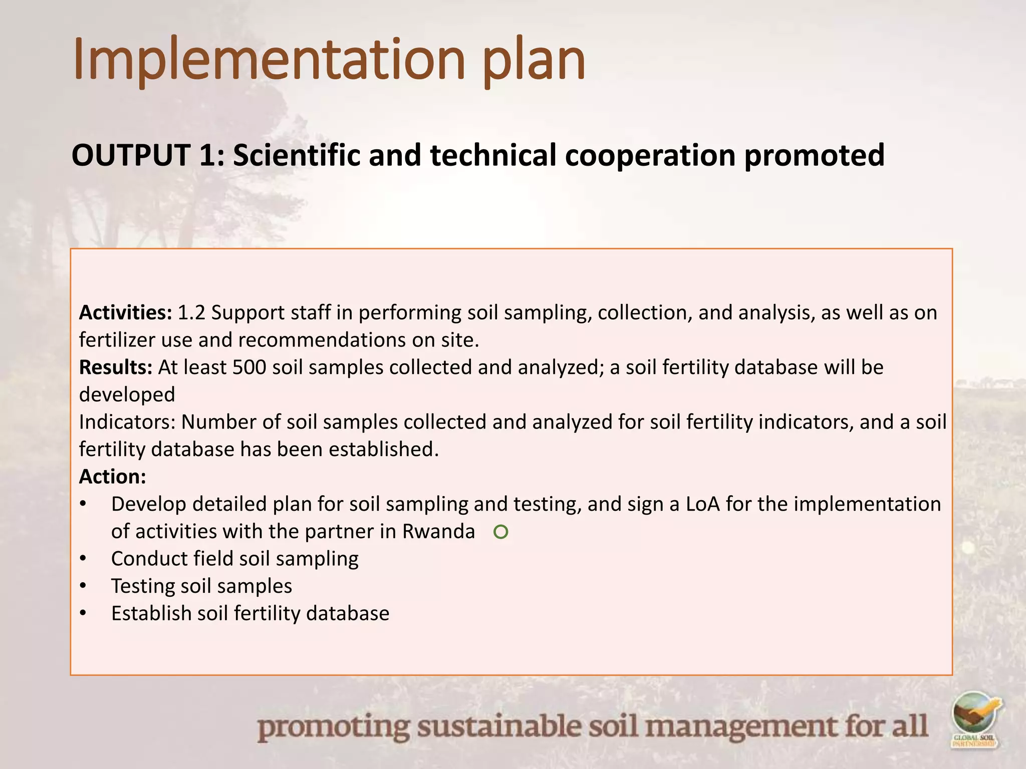 Implementation Plan of SSCAF Soil Project in Rwanda | PPT