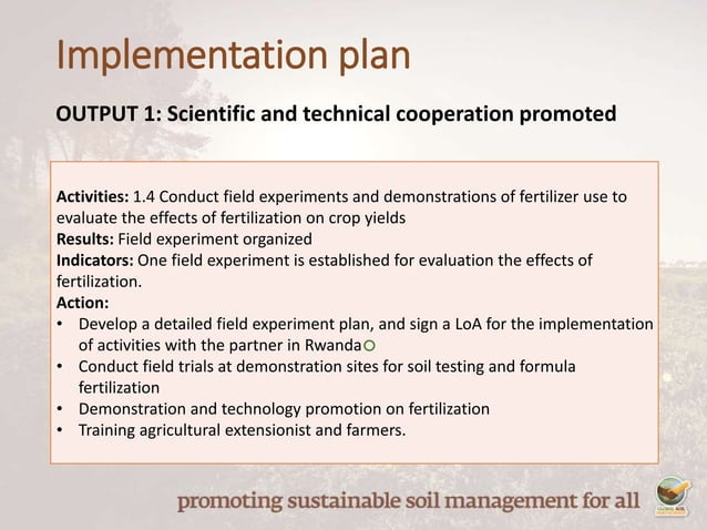 Implementation Plan of SSCAF Soil Project in Rwanda | PPT