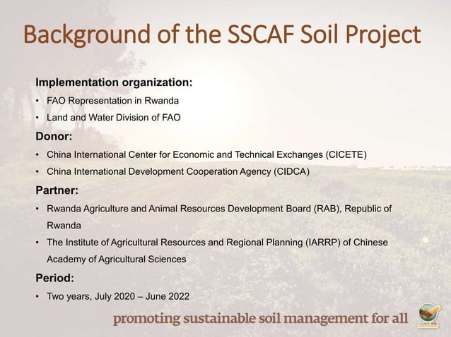 Implementation Plan of SSCAF Soil Project in Rwanda | PPT