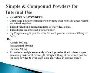 3 solid dosage form powders | PPTX