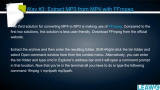 3 solutions to convert mp4 to mp3 | PPT