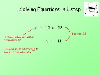 3) Solving an Equation - 1 step.ppt