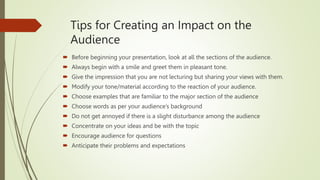speaking skills & Formal Presentations | PPTX