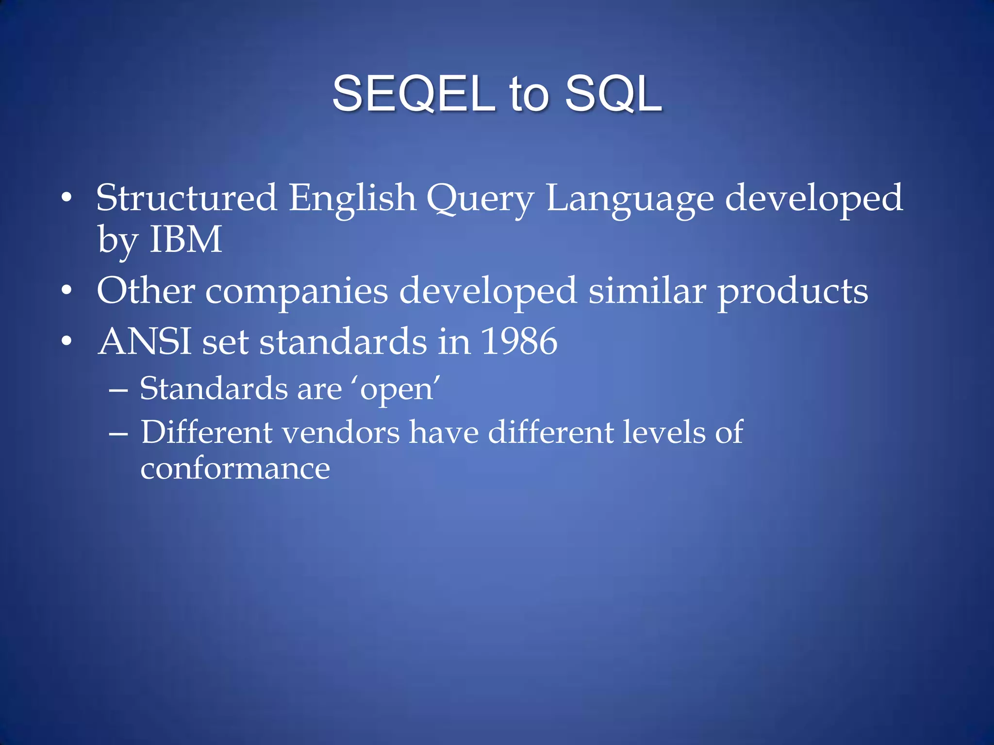 3 sql overview | PPT
