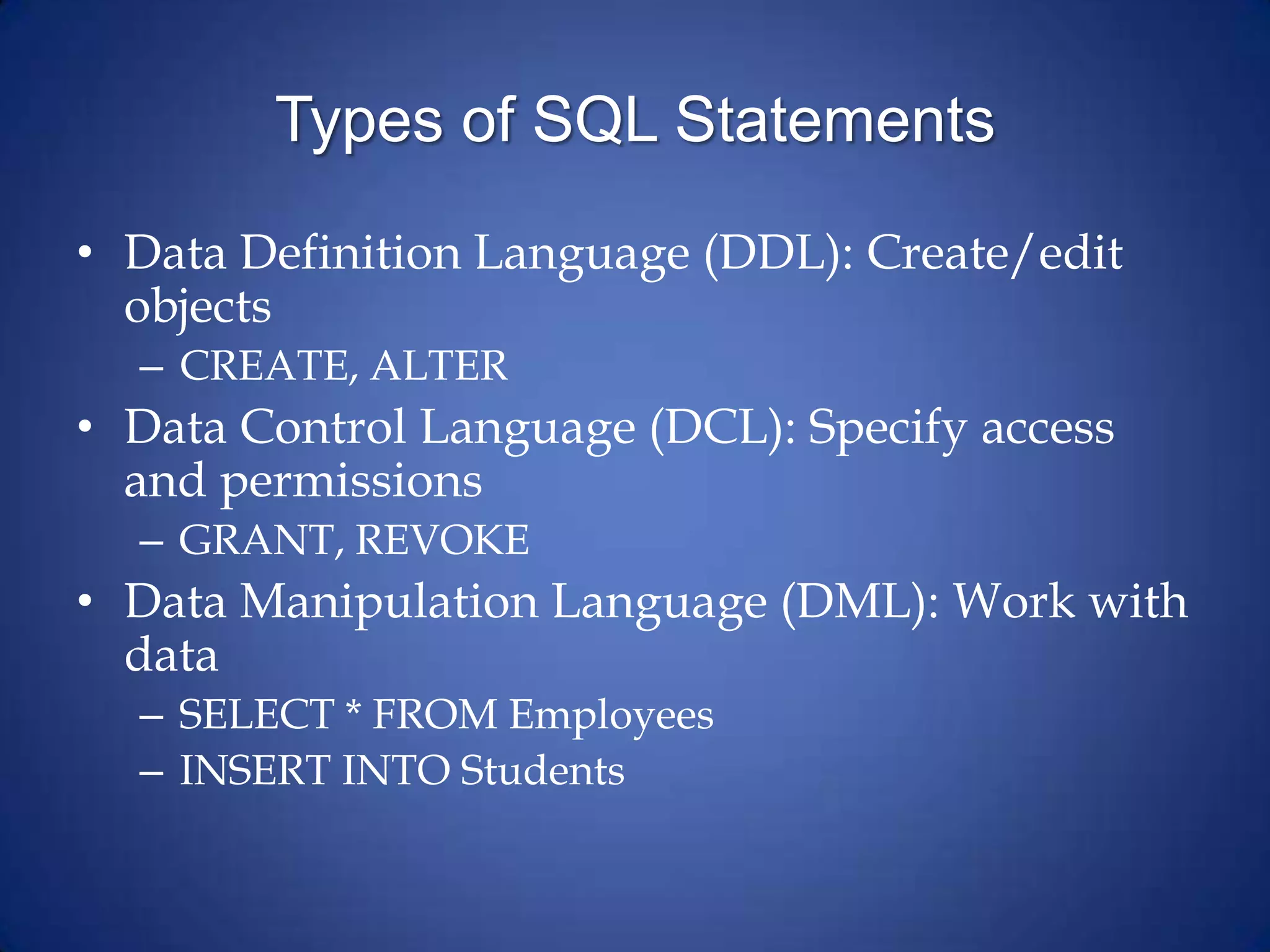 3 sql overview | PPT