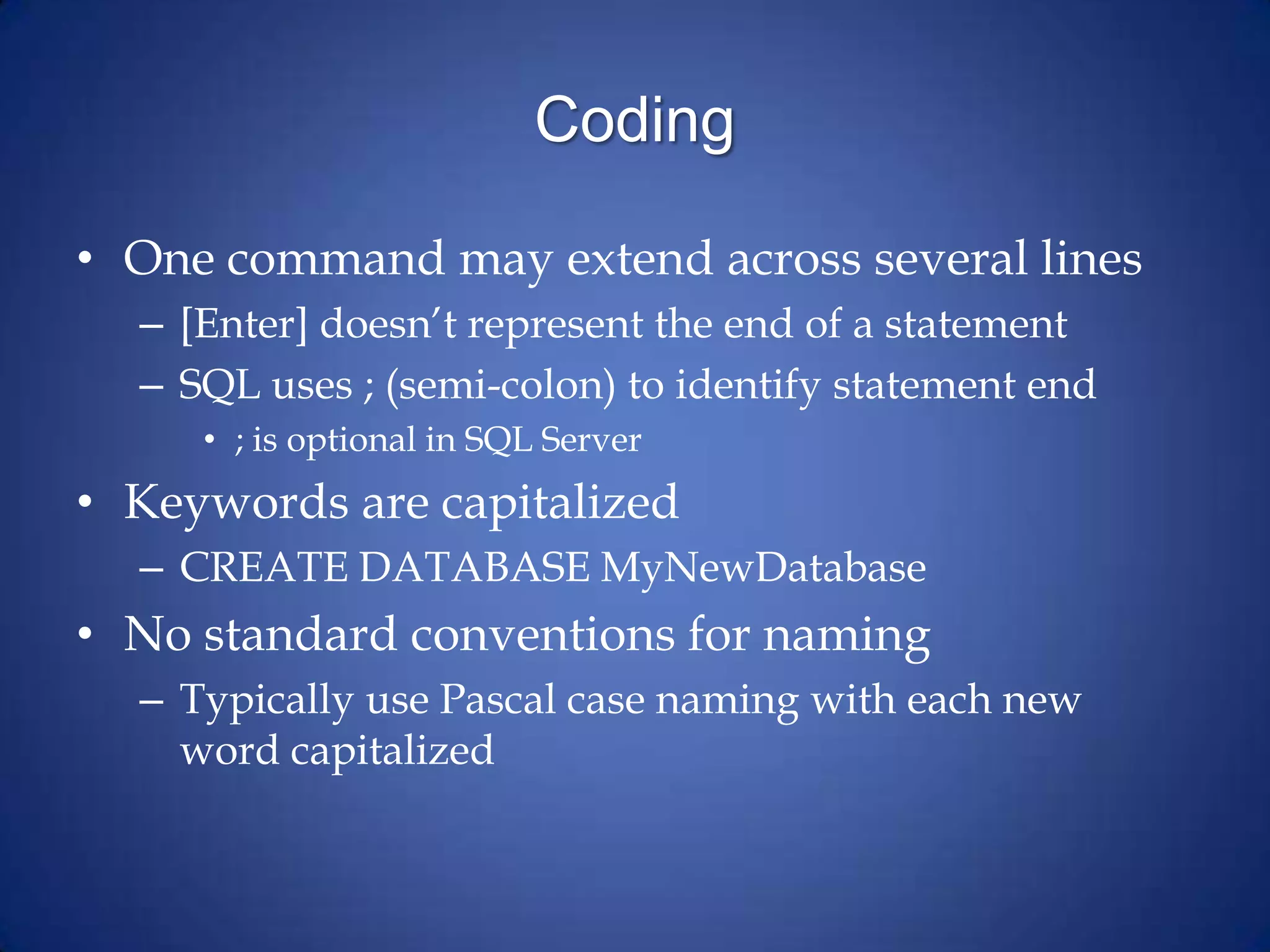 3 sql overview | PPT | Free Download
