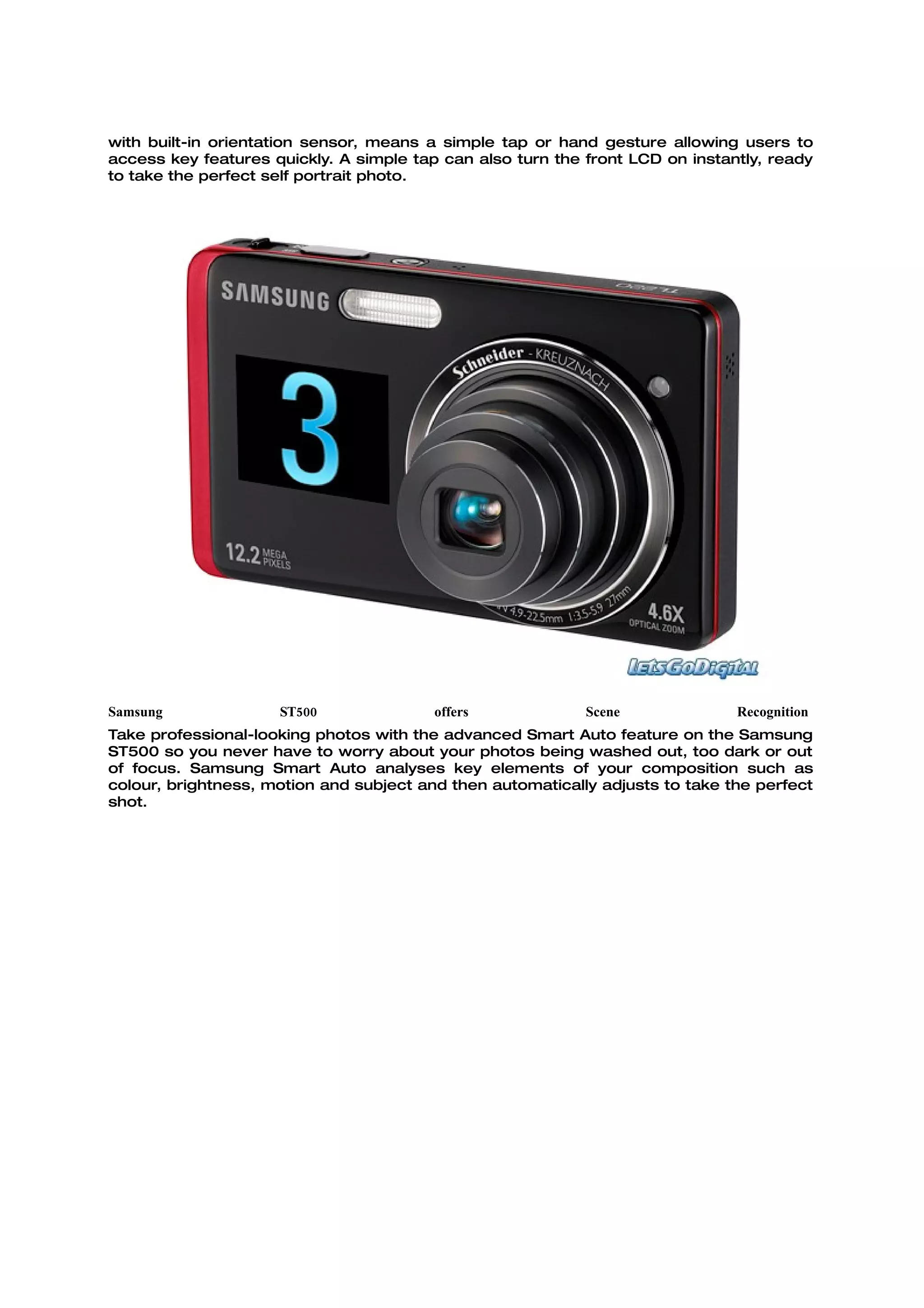 Samsung ST500 digital camera | PDF