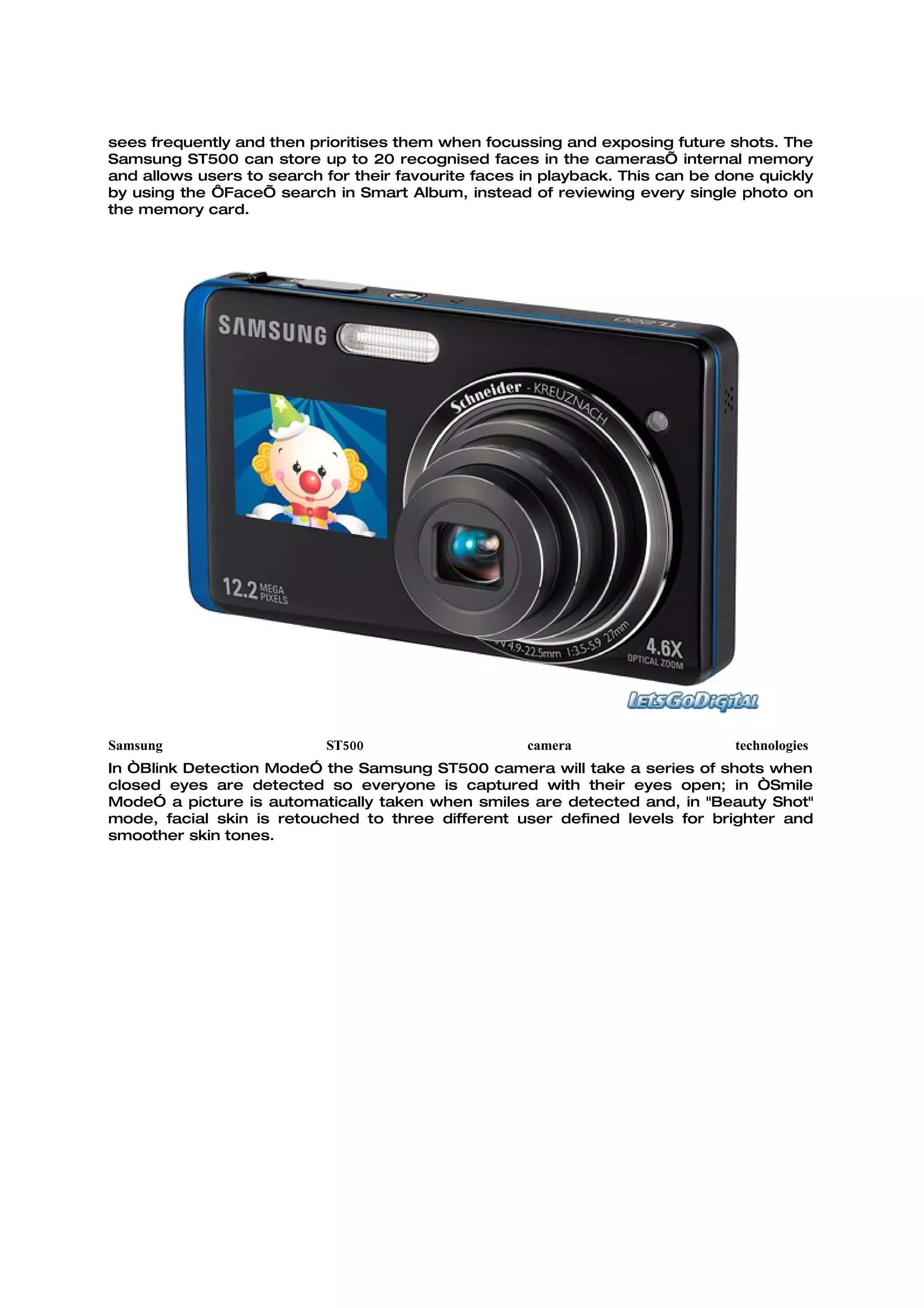 Samsung ST500 digital camera | PDF