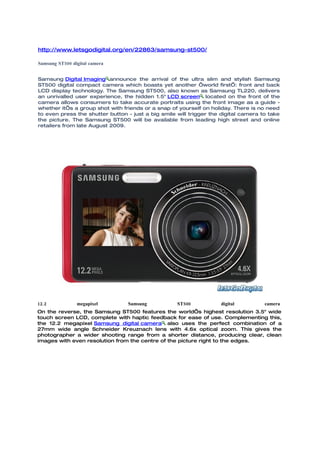 Samsung ST500 digital camera | DOC