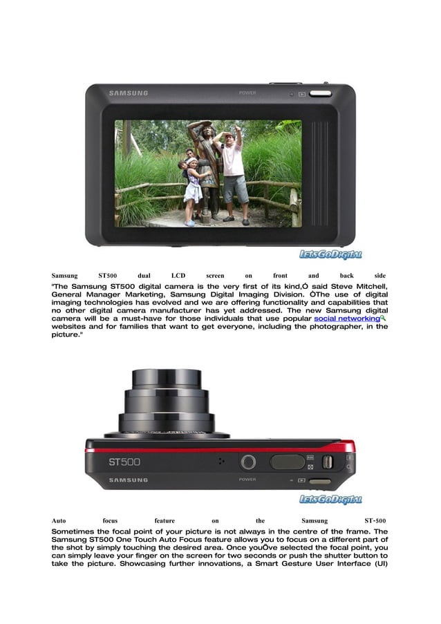 Samsung ST500 digital camera | PDF