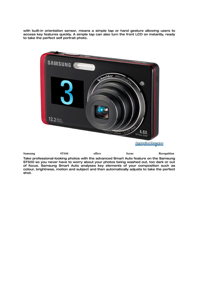 Samsung ST500 digital camera | PDF