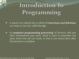 3. Stack - Data Structures using C++ by Varsha Patil | PPTX