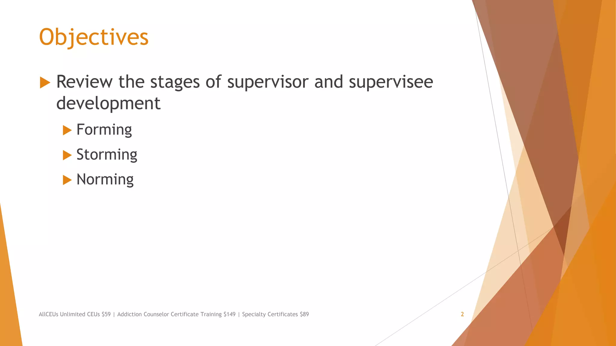 3 Stages of Counselor / Supervisee Development | PPTX