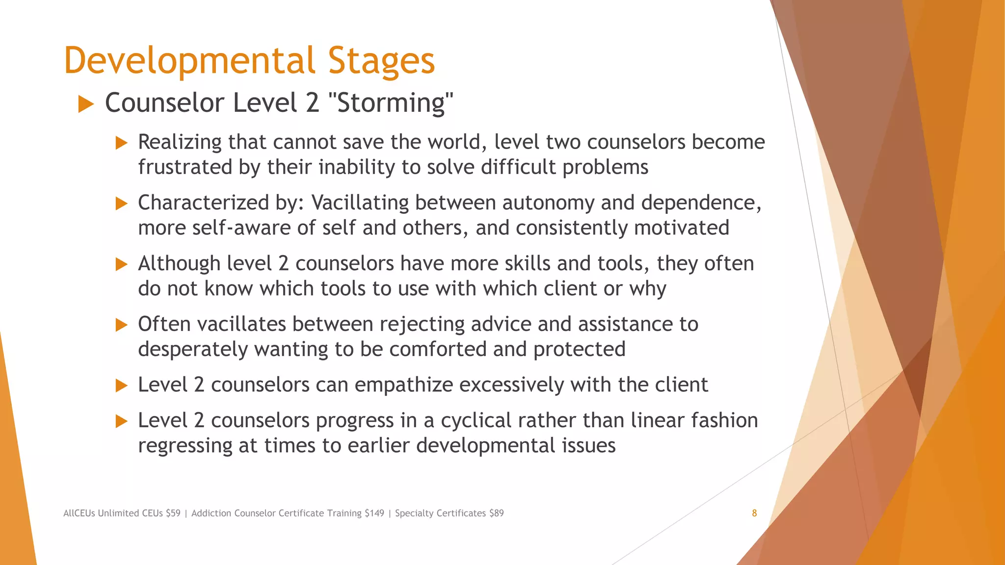 3 Stages of Counselor / Supervisee Development | PPTX