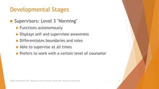 3 Stages of Counselor / Supervisee Development | PPTX