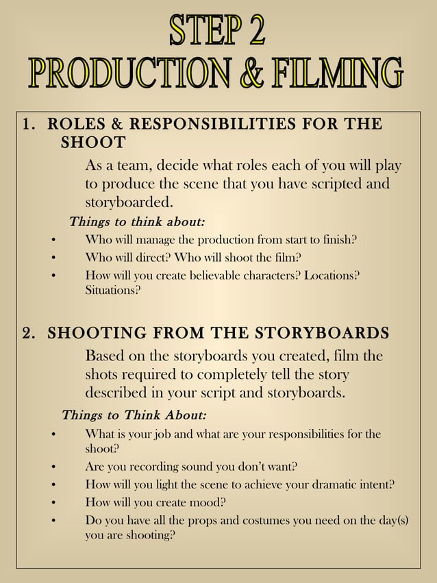 3step filmmaking process | PPT