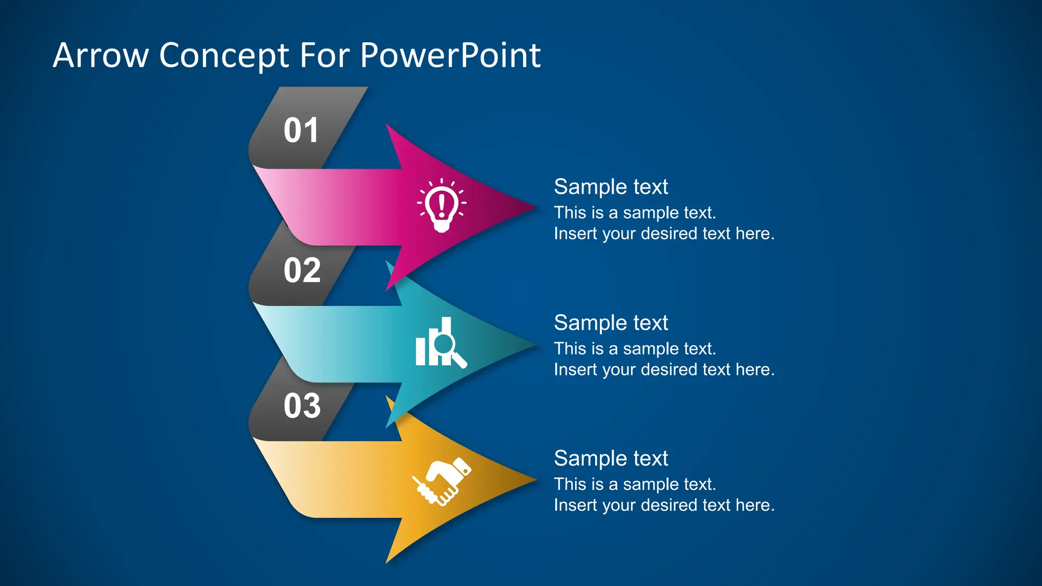 3 Steps Arrows Diagrams 3 Stage Process Template deck for use in ...