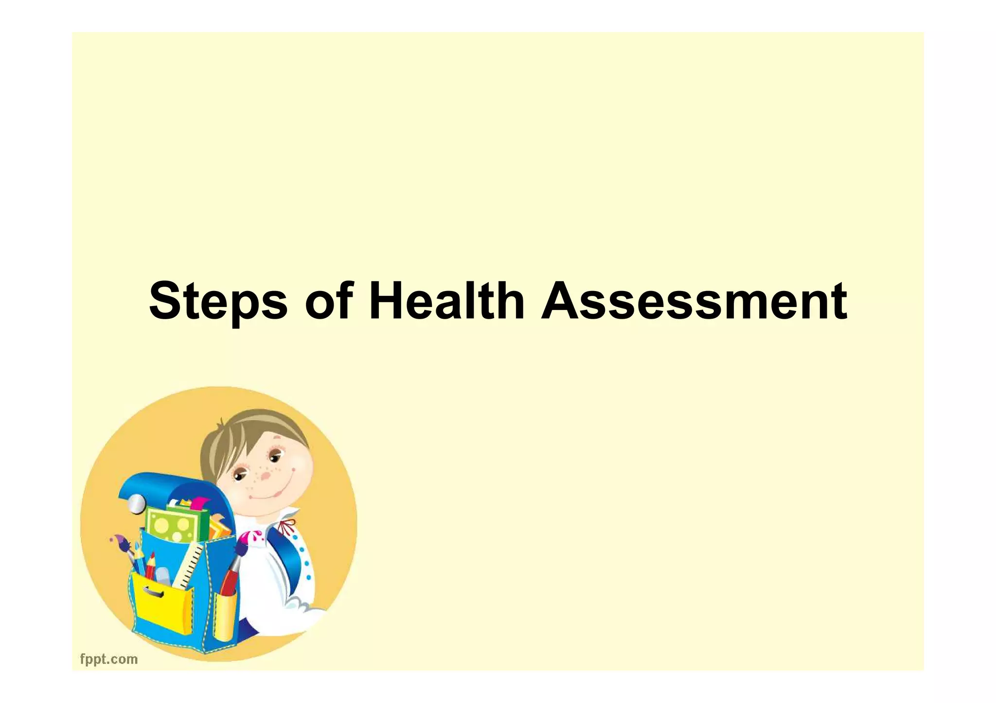 Steps of health assessment | PDF