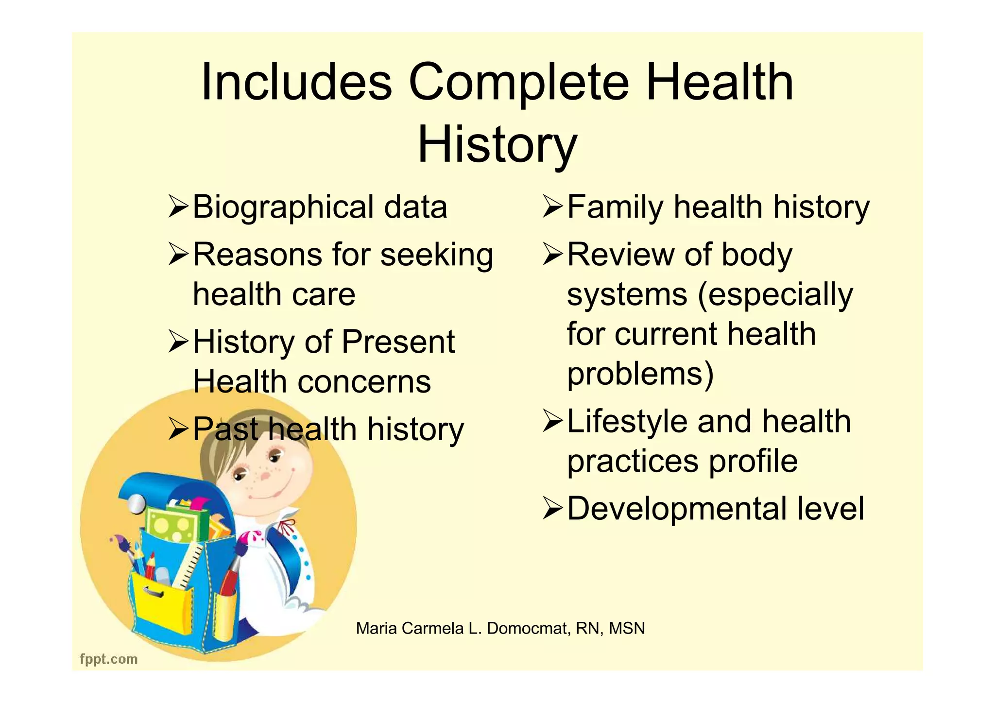 Steps of health assessment | PDF