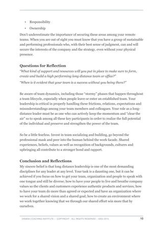 Christian Dinesen - 3 steps to make long distance leadership work | PDF