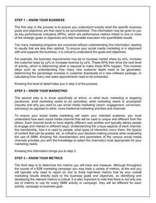 3 Steps to More Effective Social Media Marketing Metrics | PDF