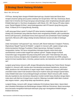 3 strategi barat hadang khilafah | PDF