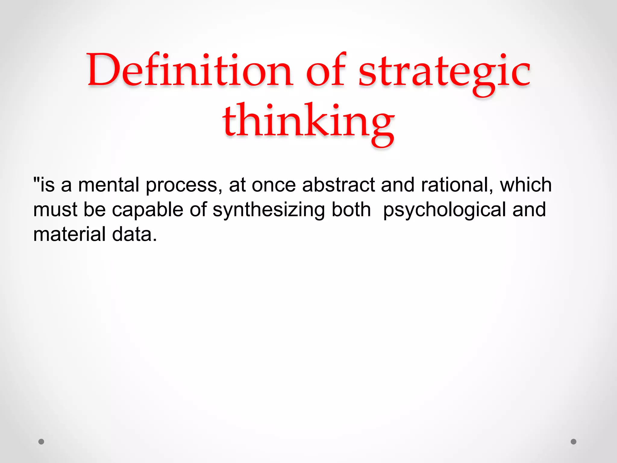 strategic thinking | PPTX