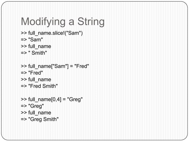 Ruby Strings & Symbols | PPT