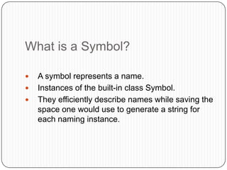 Ruby Strings & Symbols | PPTX