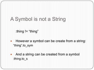 Ruby Strings & Symbols | PPTX