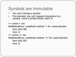 Ruby Strings & Symbols | PPTX