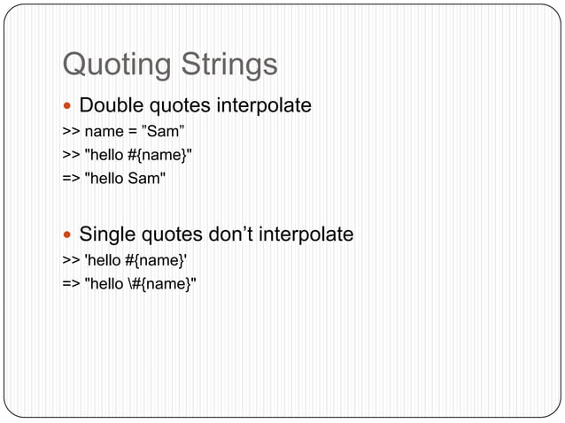 Ruby Strings & Symbols | PPT